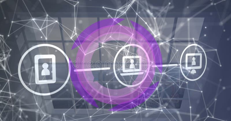 Image of Network of Connections Over Icons Stock Illustration ...