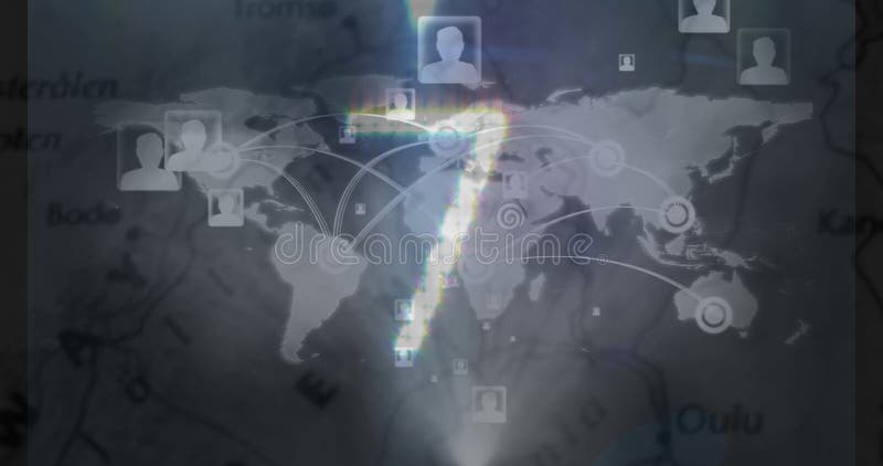 Image of Network of Connections Over Map Stock Illustration ...