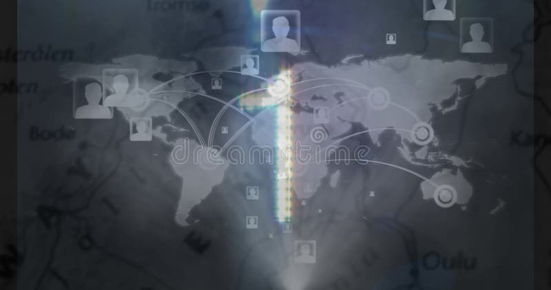 Image of Network of Connections Over Map Stock Illustration ...