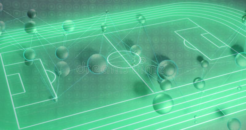 Image of Network of Connections Over Neon Sports Stadium Stock Photo ...