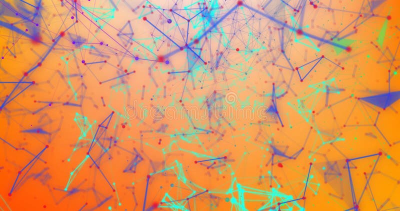 Image of Network of Connections Over Orange Background Stock ...