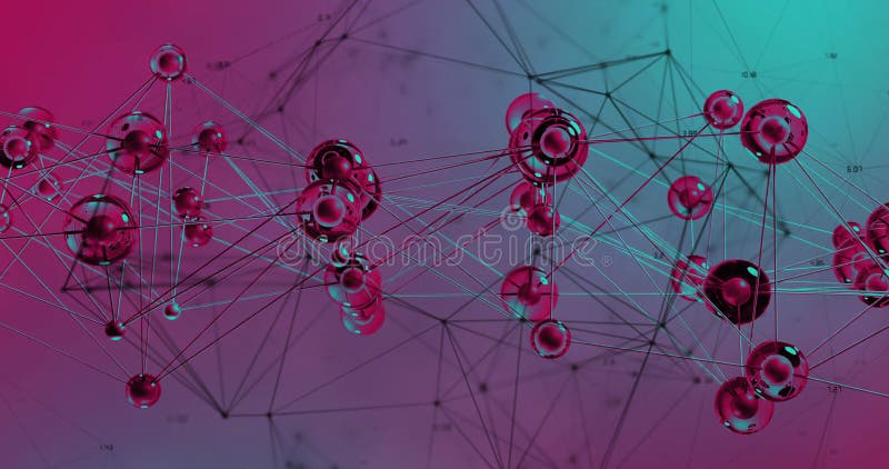 Image of Network of Connections Over Pink Background Stock Illustration ...