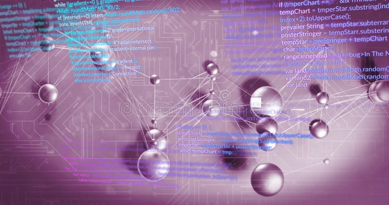 Image of Network of Connections Over Pink Background Stock Illustration ...