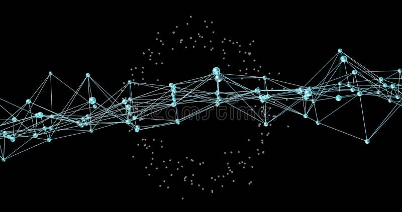 Image of Network of Connections Over Spots Stock Image - Image of ...