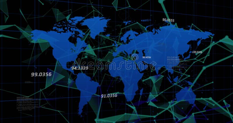 Image of Network of Connections Over World Map Stock Illustration ...