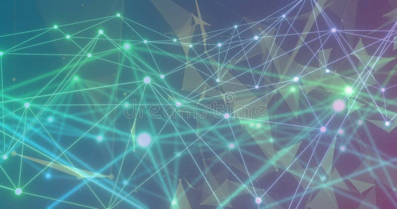Image of Network of Connections on Purple Background Stock Illustration ...