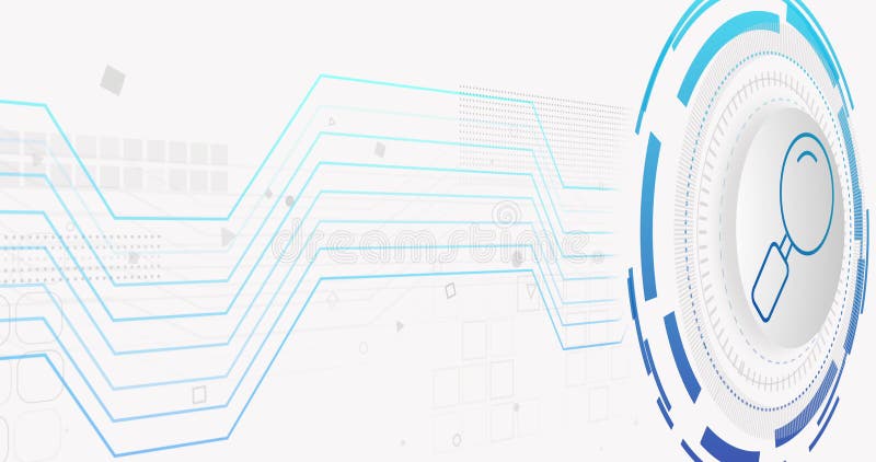 Image of Network of Connections and Reading Glass on White Background ...