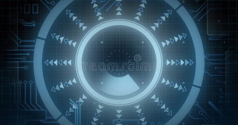 Image of Network of Connections and Scope Scanning on Black Background ...