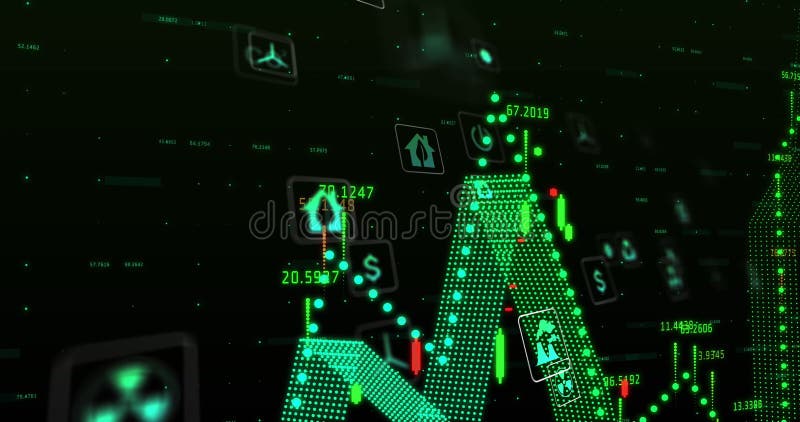 Image of Network of Eco and Environmentally Friendly Icons Over Data ...