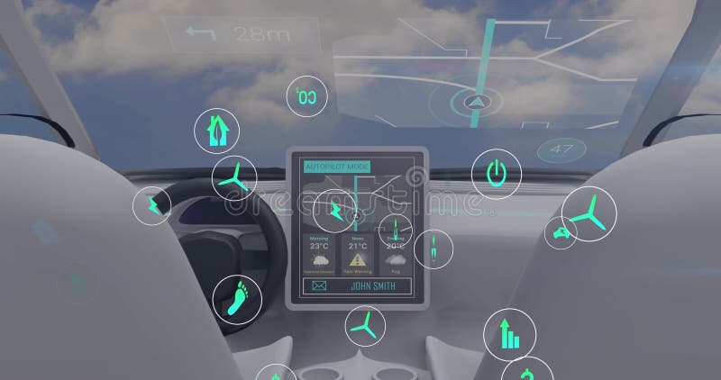 Image of Network of Eco and Environmentally Friendly Icons Over Inside ...