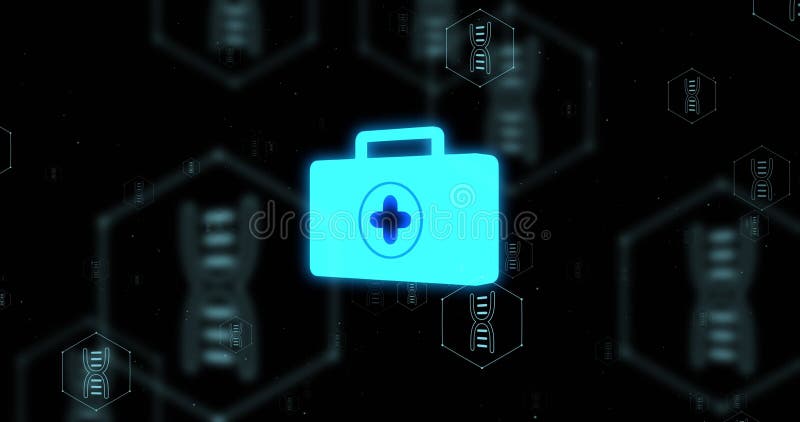 Image of Network of Medical Icons and Data Processing Stock ...