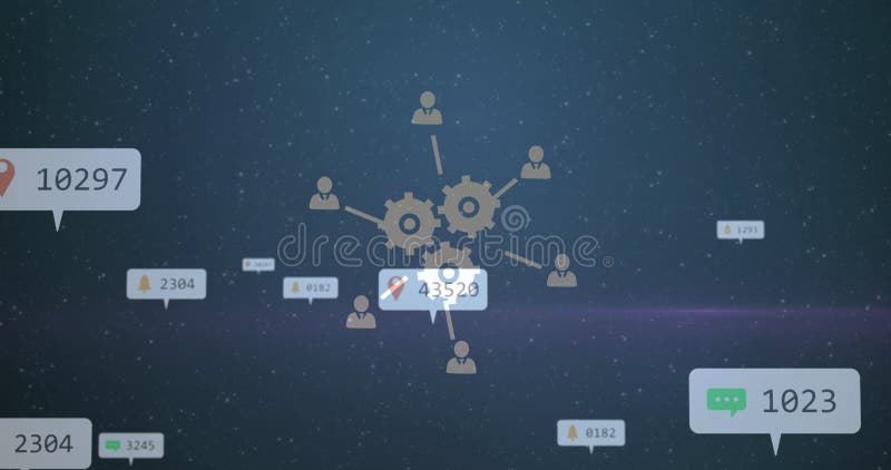 Image of Network of Social Media Icons and Numbers Stock Illustration ...