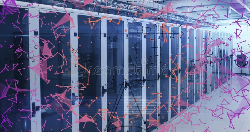 Image of Networks of Connections, Data and Maths Calculations Over ...