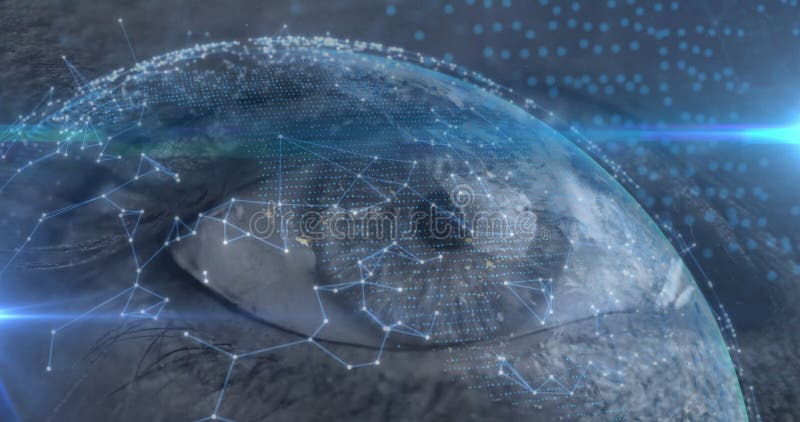 Image of Networks of Connections with Eye and Blue Spots Stock ...