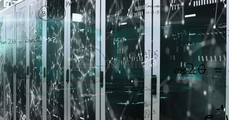 Image of Networks of Connections and Maths Calculations Over Computer ...