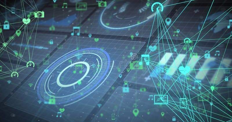 Image of Networks of Connections, Scopes Scanning and Data Processing ...