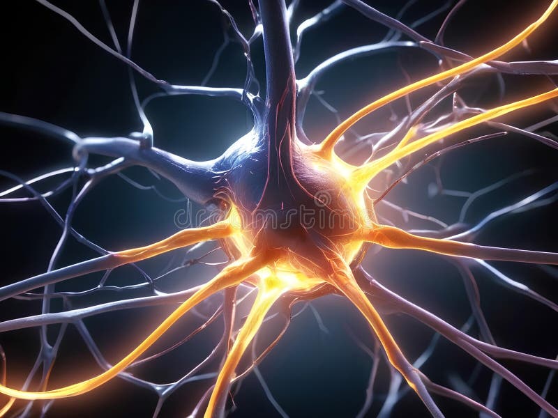 Image of a Neuron Receiving an Electrical Impulse 8 Stock Illustration ...