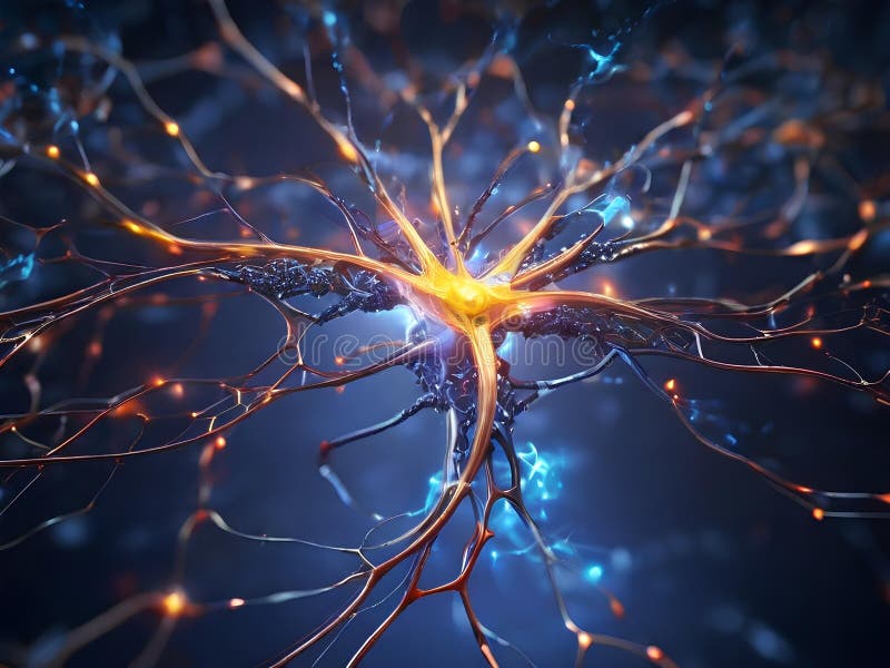 Image of a Neuron Receiving an Electrical Impulse 5 Stock Illustration ...