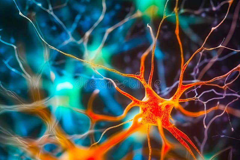 An Image of Neurons Involved in the Regulation of Sleep, Such As ...