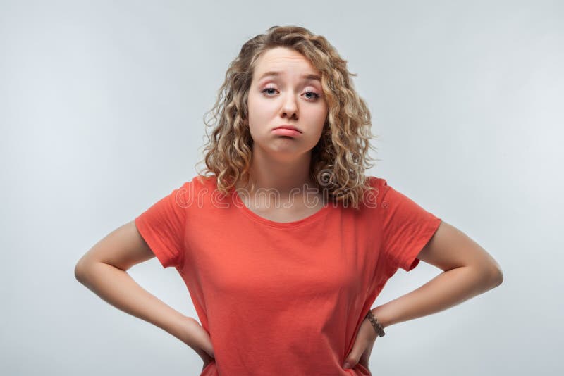 Image of Nice Brooding Woman Thinking and Looking Aside. Human Emotions ...