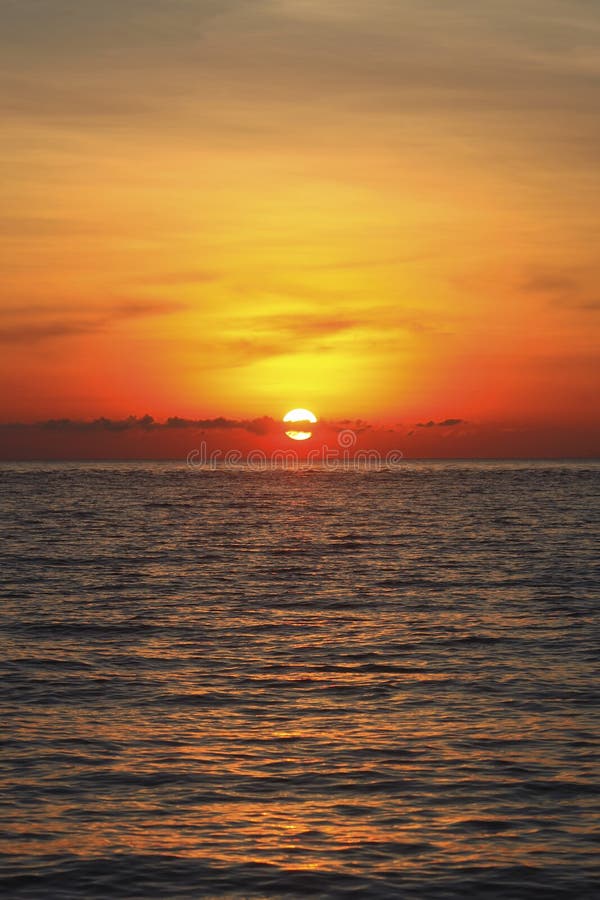 An Image of a Nice Red Sunset with a Big Yellow Sunset Stock Photo ...