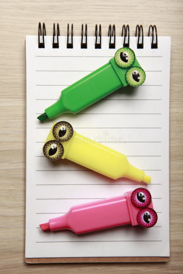 Image of Notepad Marker Wooden Desk Stock Image - Image of concept ...