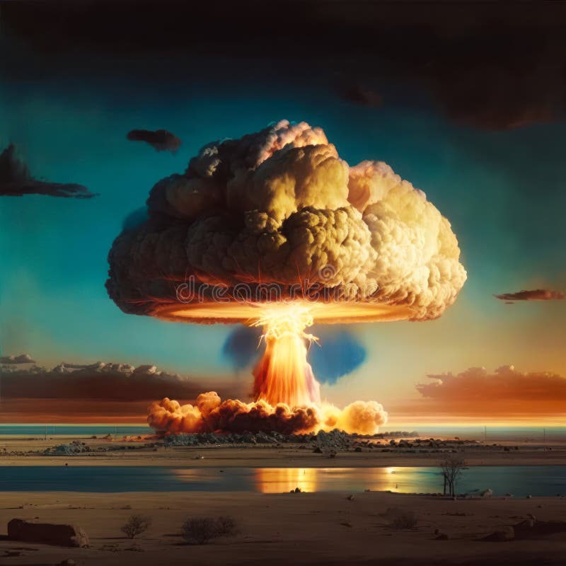 An Image of Nuclear Explosion in the Sky. Generative AI Stock ...