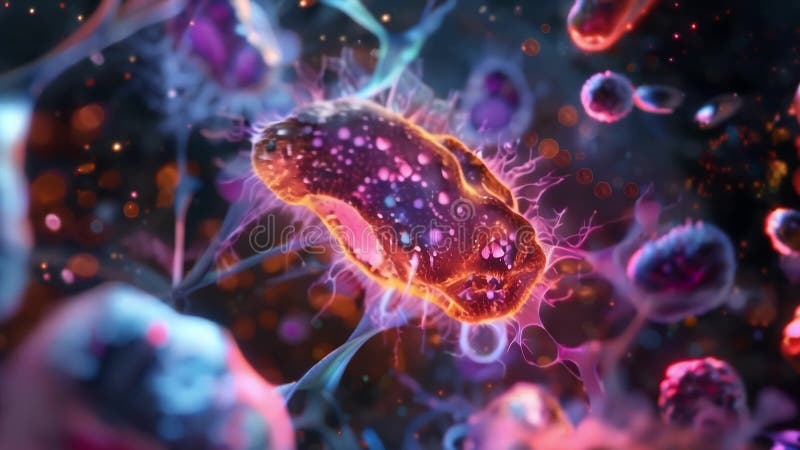 An Image of a Nucleus Surrounded by Ries and Rough Endoplasmic ...