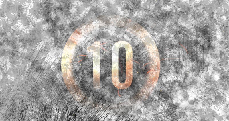 Image of Number 10 in Circle on Grey Distressed Background Stock Image ...