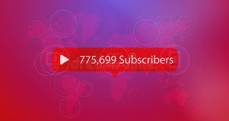 Image of Number of Subscribers Increasing Over World Map with Circles ...