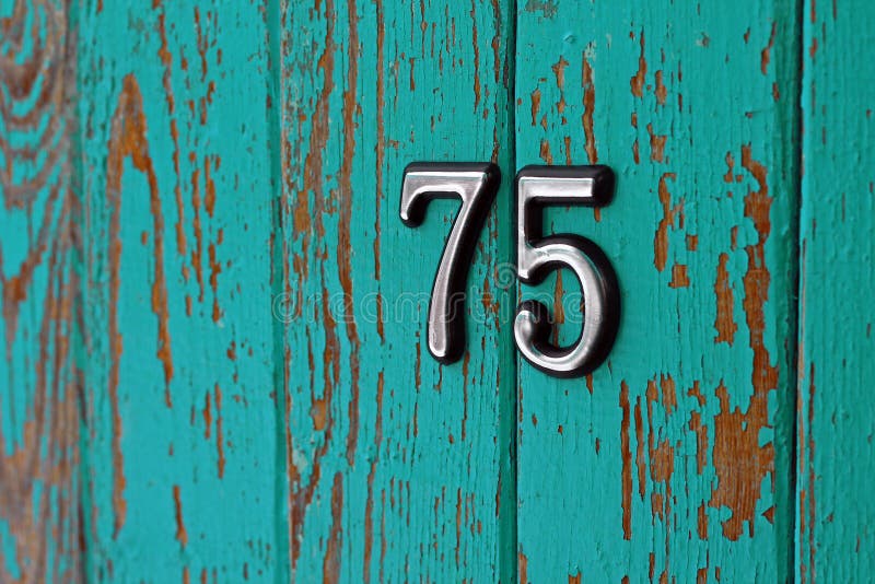 Image of Number 75 on Wooden Shabby Wall Stock Photo - Image of wood ...