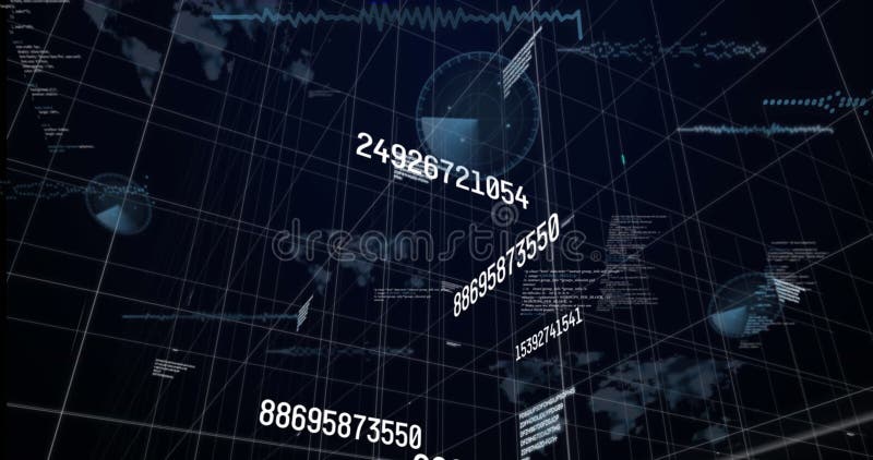 Image of Numbers Changing and Data Processing on Black Background Stock ...