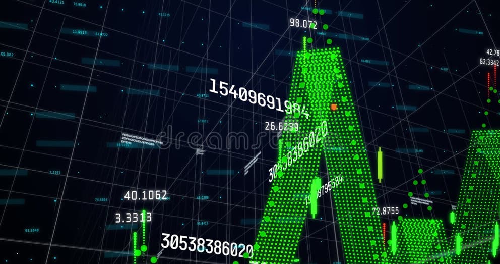 Image of Numbers Changing and Data Processing Over Grid Stock Illustration - Illustration of ...