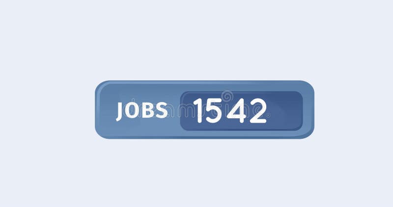 Image of Numbers Changing and Jobs Text in Blue Banner Over White ...