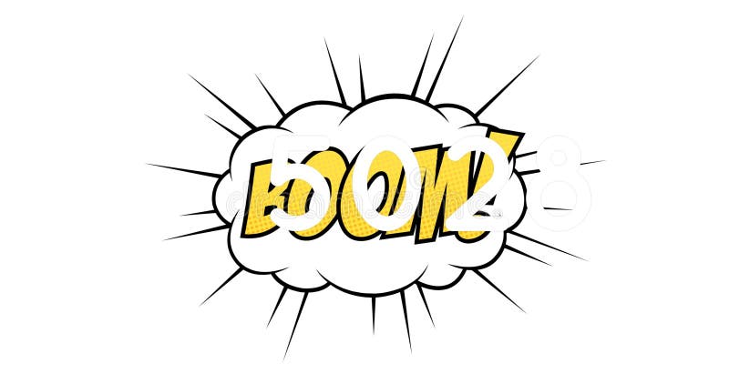 Image of Numbers and Cloud with Boom Text Over White Background Stock ...