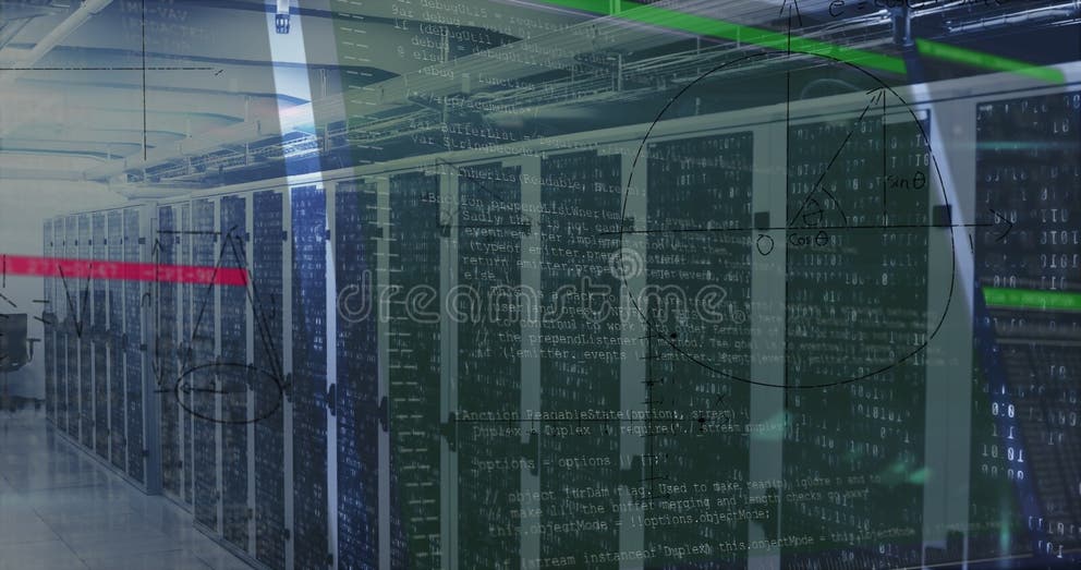 Image of Numbers and Data Processing Over Computer Servers Stock ...