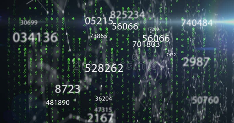 Image of Data Processing and Globe on Black Background Stock ...