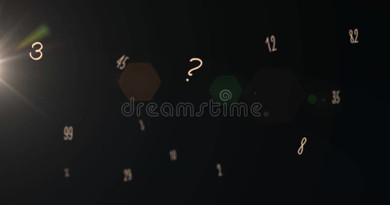 Image of Numbers and Question Mark on Black Background Stock ...