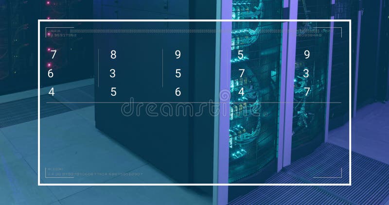 Image of Numbers on Screen Over Data Server Racks Stock Illustration - Illustration of numbers ...