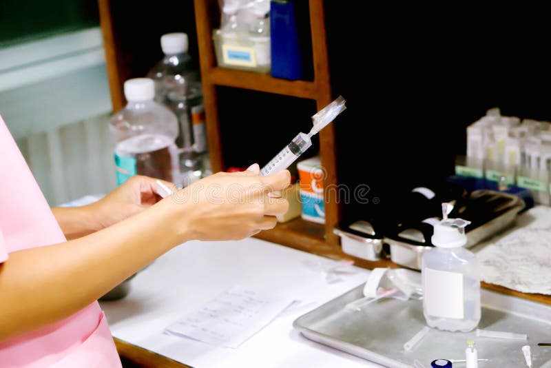Image of Nurse Hands is Preparing the Injection for the Patient Stock ...