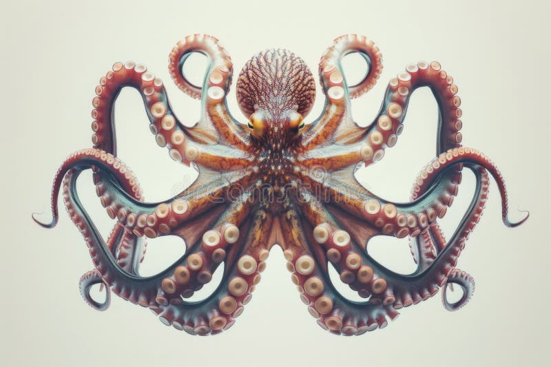 An Image of an Octopus Displaying Its Eight Arms Stock Illustration ...