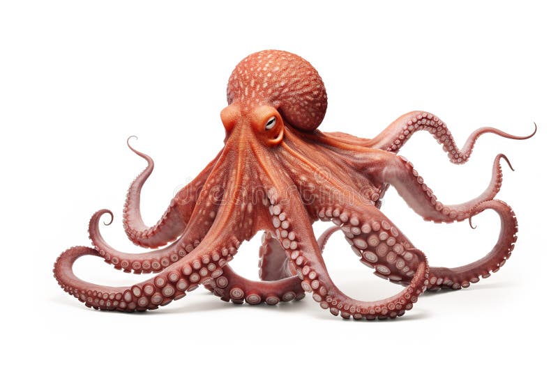 Image of Octopus on White Background. Undersea Animals Stock ...