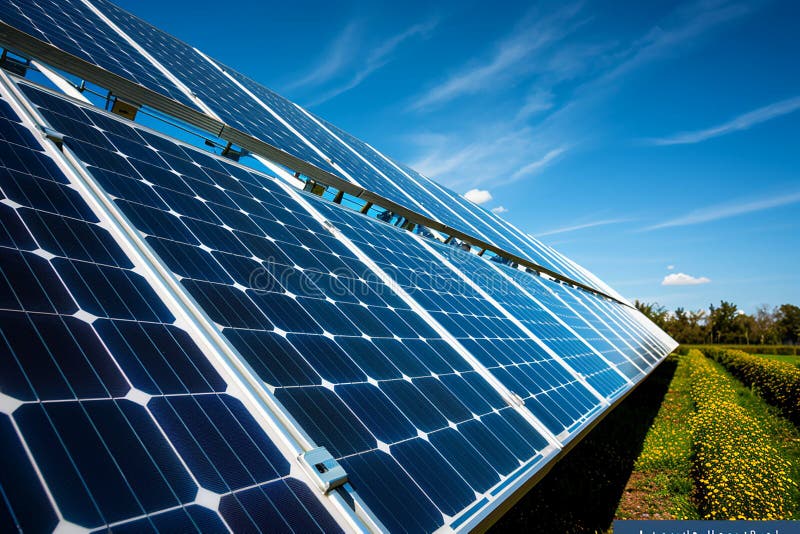Abstract View of Solar Panels Stock Photo - Image of energy, shadow ...