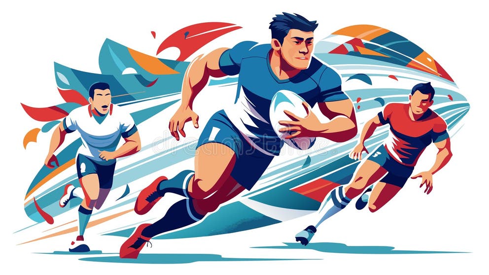 This Image Offers a Visually Stunning and Dynamic Depiction of a Rugby ...