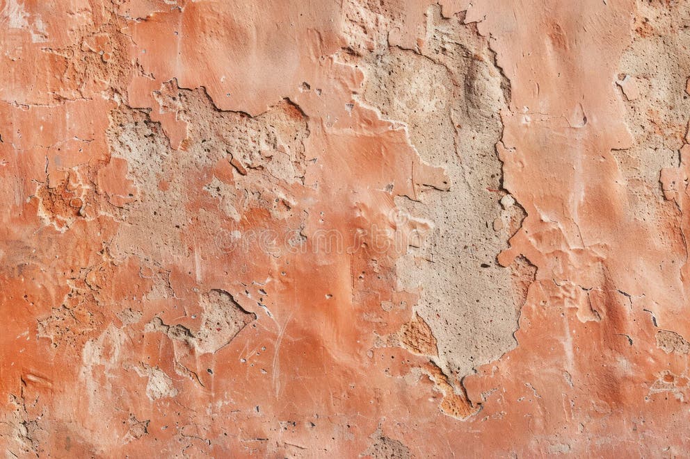 Image of Old Ancient Orange Plaster Wall. Texture for Background Usage ...