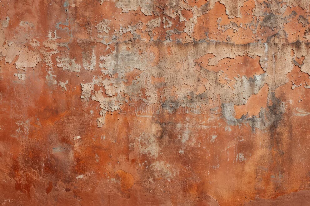 Image of Old Ancient Orange Plaster Wall. Texture for Background Usage ...