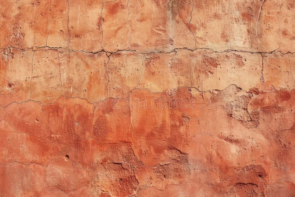 Image of Old Ancient Orange Plaster Wall. Texture for Background Usage ...