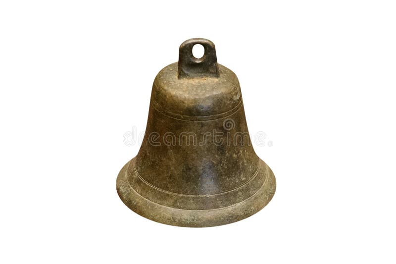 Old Bell Isolated on White Background Stock Photo - Image of gold ...