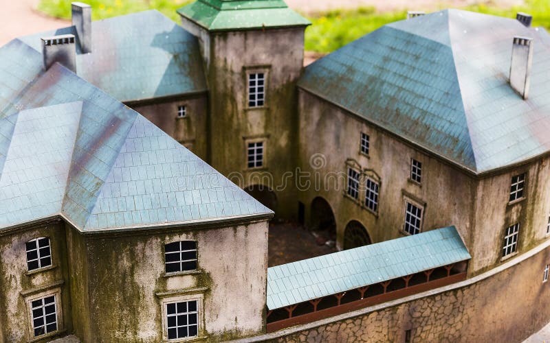 The Image of the Old Castle Walls and Roof in Ukraine Stock Image ...