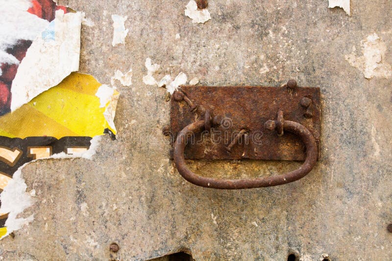 Image of an Old Rusty Handle on a Door Stock Image - Image of backdrop ...